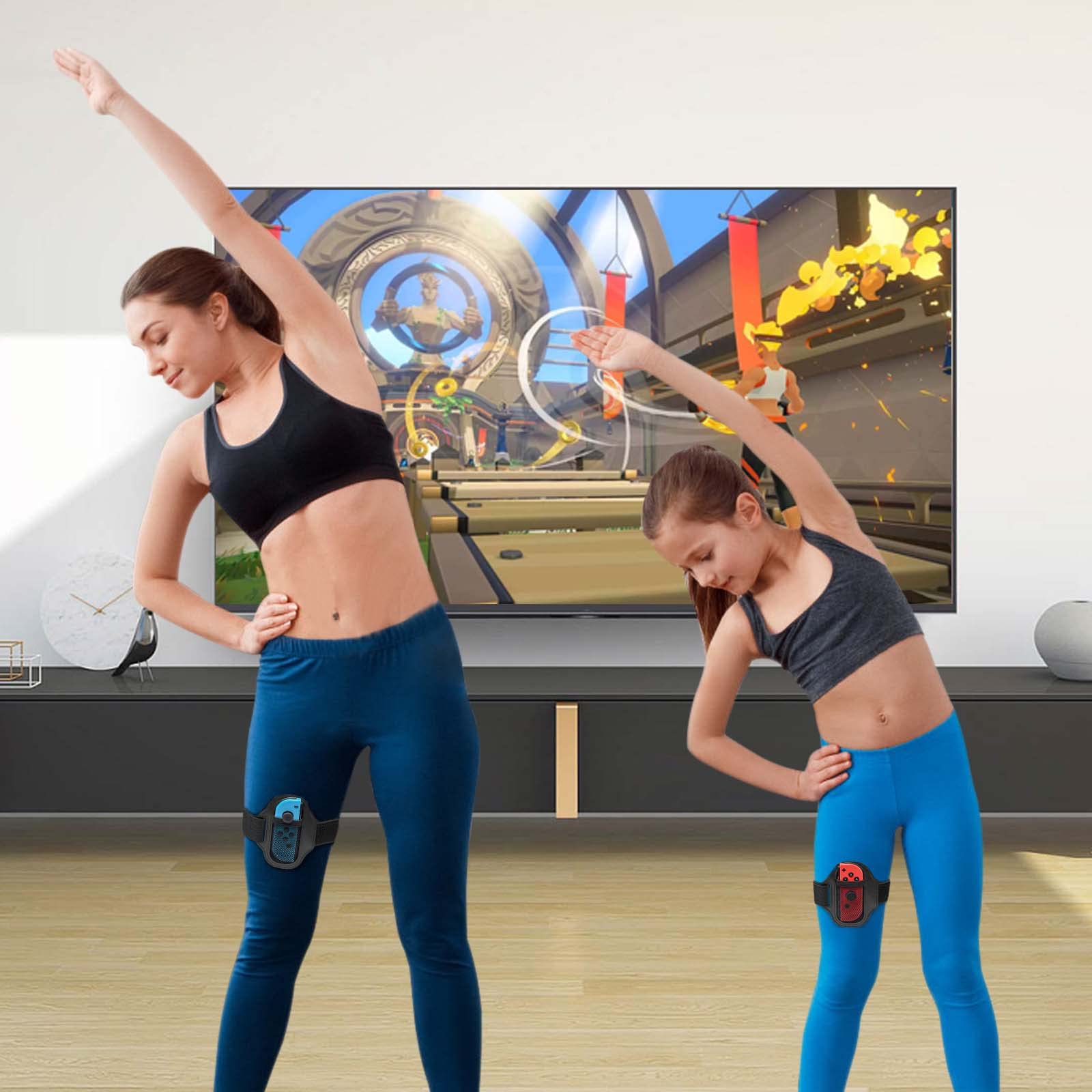 [2 Pack] Leg Strap for Nintendo Switch Sports Play Soccer/Switch Ring Fit Adventure, for Joy Cons Switch OLED Model Controller Game Accessories,Adjustable Elastic Strap,Two Size for Adults & Children