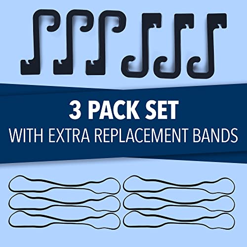 [3 Pack] Trash Can Locks for Animals - Trash Can Lid Lock for Wildlife & Raccoon Proof Garbage Cans - Keeps Outdoor Bins Secure - Fits Circular & Hinged Lids - 6 Trash Can Clips & 6 Heavy Duty Bands