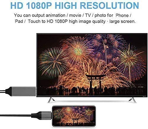 [Apple MFi Certified] Lightning to HDMI Adapter for Phone to TV,Compatible with iPhone,iPad, Sync Screen Connector Directly Connect on HDTV/Monitor/Projector NO Need Power Supply（6.6FT）