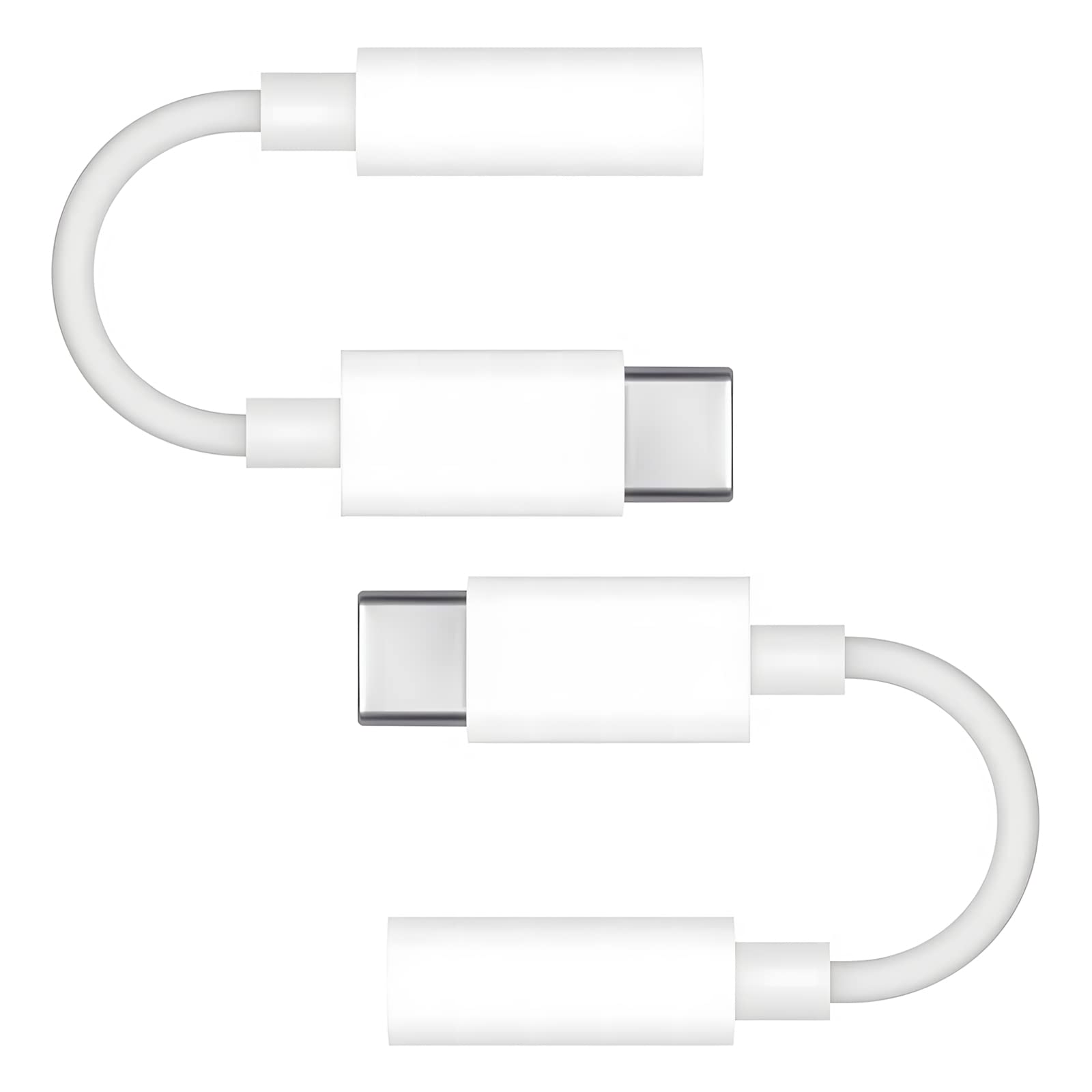 [2 Packs] USB Type C to 3.5mm Female Headphone Jack Adapter, USB C to Aux Audio Dongle Cable Cord Compatible with Galaxy S22 S21 S20 S10 S9 Plus/Ultra, Note 10, iPad Pro, MacBook, Pixel (White)