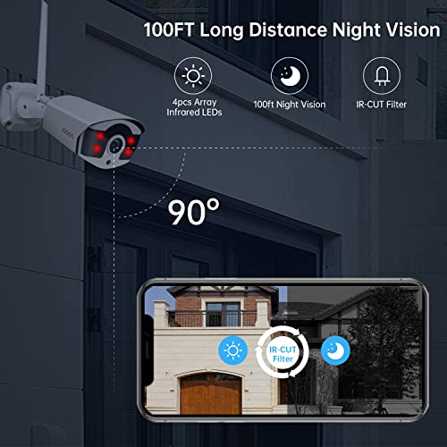 [5MP, 2TB Hard Drive] Wireless Security Cameras System Outdoor, 5MP H.265+ 10CH NVR Surviellance Kit,Motion/Human Detection,and Alert,Loca and Remote Access,IP67 Weatherproof, Pre-Install 2TB HDD