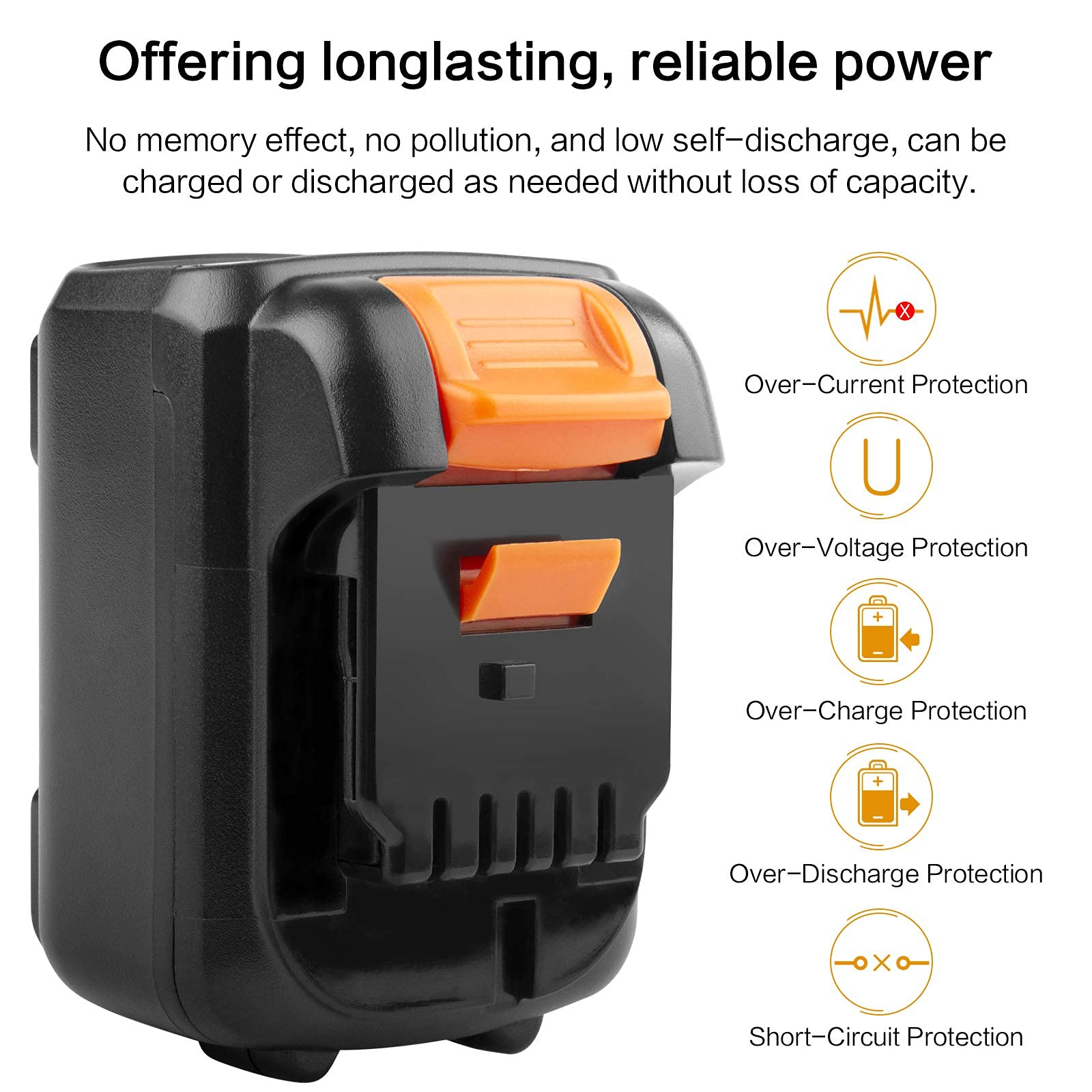 [1Pack] 12V 7.0Ah High-Output Battery for Dewalt 12V Max (12-Volt) Tools Li-ion Battery DCB120 DCB121 DCB123 DCB127 DCB122 DCB124 DCB127-2