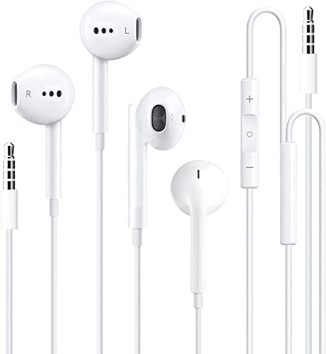 [2 Pack]iPhone Headphones [Apple MFi Certified] Apple Earbuds Wired with 3.5mm Earphones (Built-in Microphone & Volume Control) Compatible with iPhone/iPad/iPod/PC, MP3/4 and Other 3.5mm Jack Devices