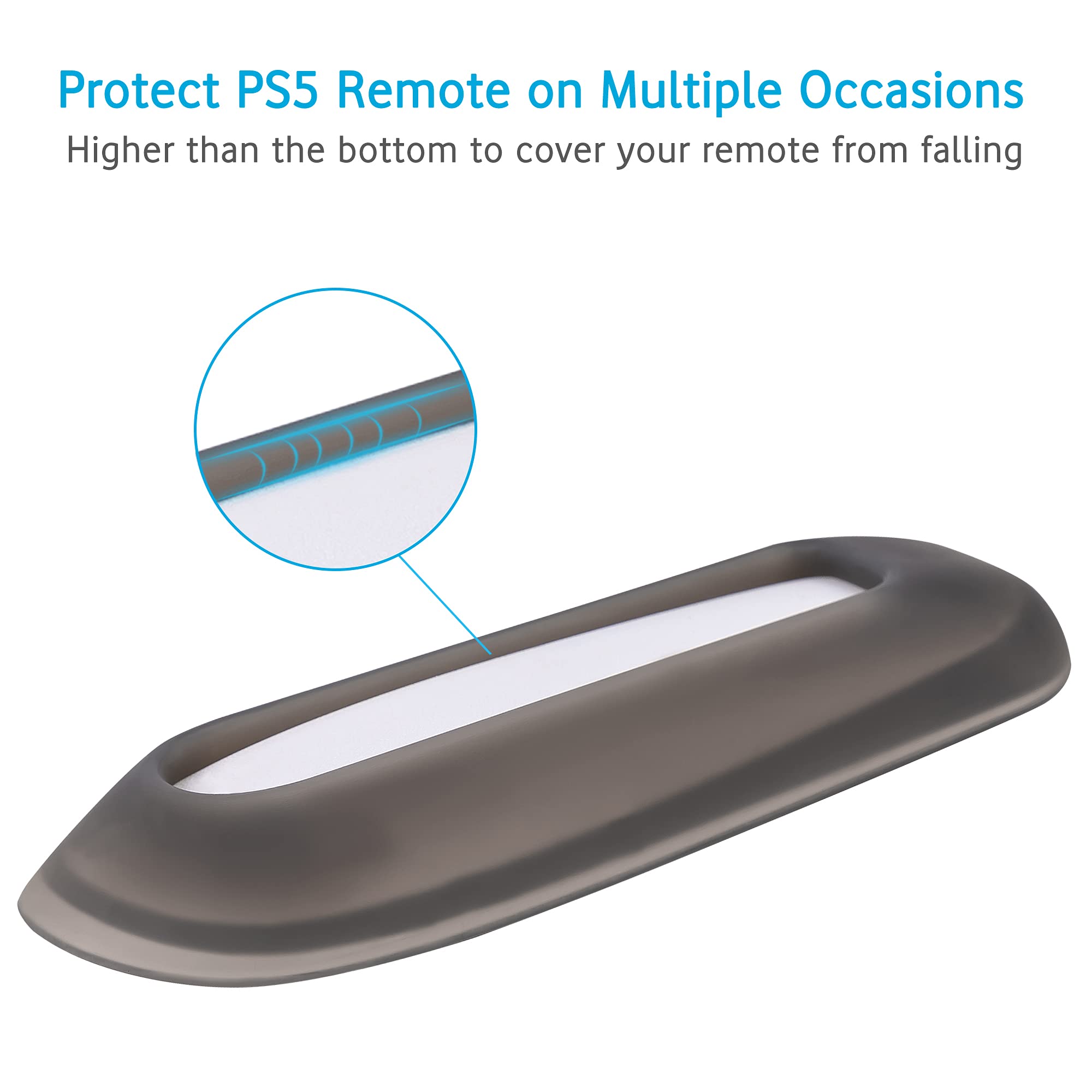 [2 Pcs] Protector Cover for PlayStation 5 Media Remote Cover, Anti-Slip Silione Skin Case Sleeve for PS5 Remote Control, Shock Absorption Washable (Gray+Transparent)