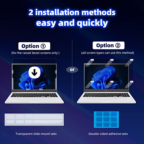 [2 Pack] Laptop Privacy Screen 17 Inch Compatible With Lenovo Hp Dell Acer Asus Thinkpad Envy Xps, 16:10 Aspect Removable Anti Glare Blue Light Filter Protector, 17in Computer Monitor Privacy Shield