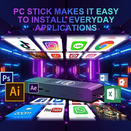[1TB Stick PC] Mini PC Stick Windows 11 Pro,PC Stick Equipped 1TB SSD M.2 SATA 3 Storage,8GB RAM,Intel J4125 Processor,Support WiFi,BT,Auto Power on,Business/Travel Pocket Computer