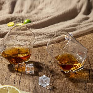 [6-Pack,10 Oz] Design·Master- Diamond Wine Glasses, Stemless Wine Glasses, Diamond Whiskey Glasses, Drinking Glasses, Ideal for Red and White Wine,Kitchen Glassware, Wedding and Party Gifts