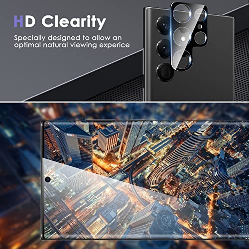 [2+2Pack]Asstar Privacy Screen Protector for Samsung Galaxy S23 Ultra,2 Pack 9H Tempered Glass Screen Protector With 2 Pack Camera Lens Protector,Anti-Scratch Case Friendly 【Don’t Support Fingerprint Unlock】