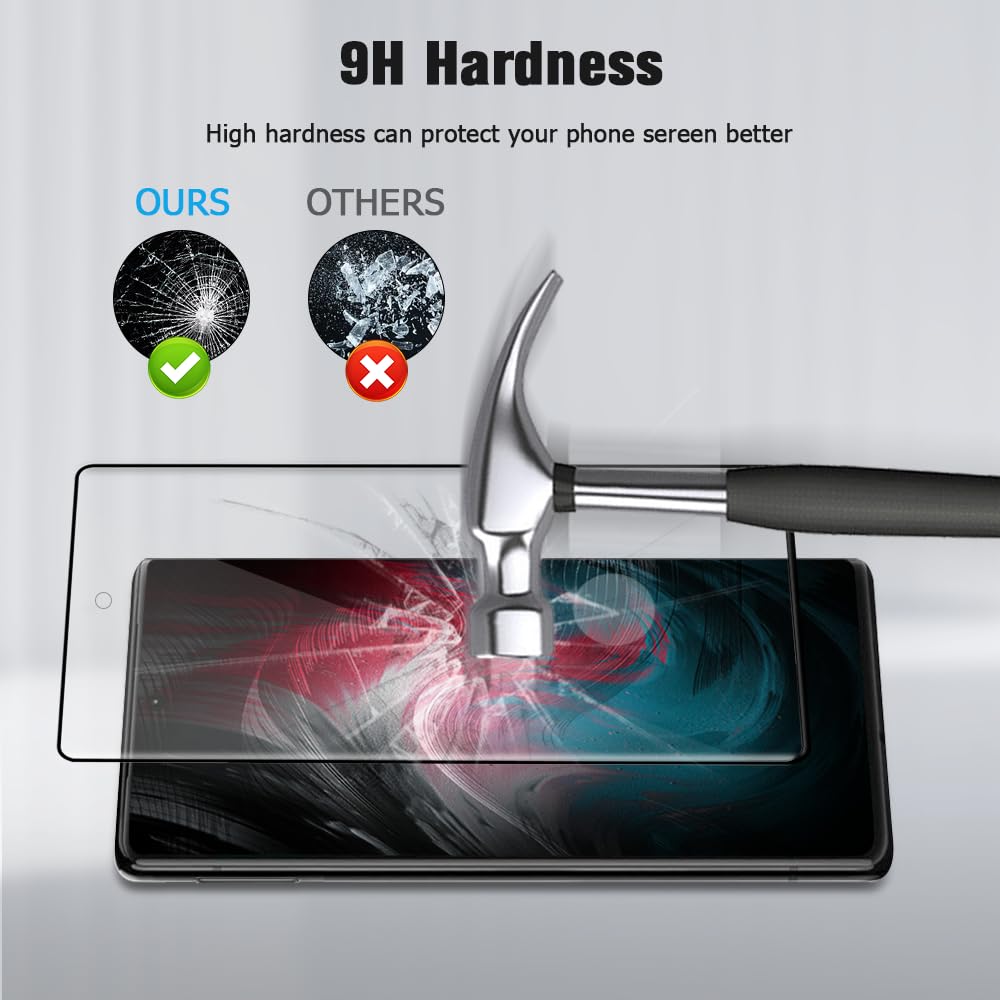 [2+2 Pack] Pixel 6 Pro Screen Protector with Camera Protector, HD Clear 9H Tempered Glass Fingerprint Unlock, 3D Full Coverage, Bubble Free for Google Pixel 6 Pro Glass Screen Protector (6.7 Inch)