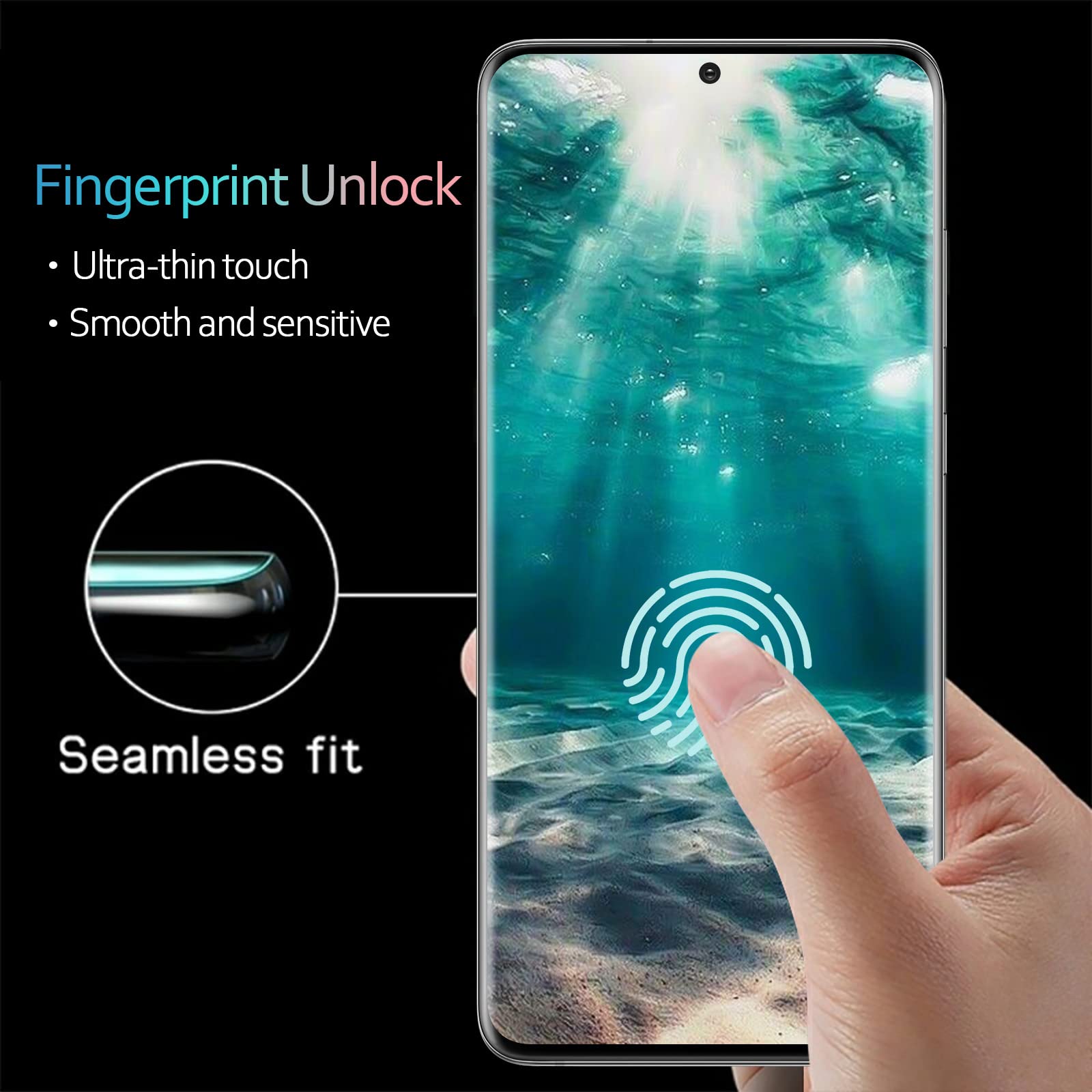 [2+2 Pack]Galaxy Note 20 Ultra Screen Protector, HD Clear Tempered Glass, Fingerprint Unlock, 3D Curved, Scratch Resistant, Bubble-Free for Samsung Galaxy Note 20 Ultra 5G Glass Screen Protector