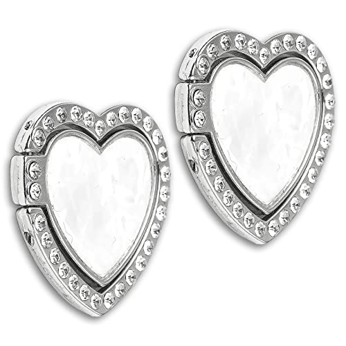 [2 Packs] Heart-Shaped Gemstones Glitter Bling Bling Phone Ring Holder, Sparkle Phone Ring Grip Artificial Diamond Stand,Rhinestone Cell Finger Ring for Phones,Pad
