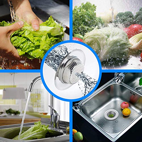 [2 Pack] Kitchen Sink Strainer, Basket Catcher 4.5 inch Diameter, Wide Rim Perfect for Most Sink Drains, Anti-Clogging Micro Perforation Holes, Rust Free, Dishwasher Safe (2 Pack 4.5" Round Hole)