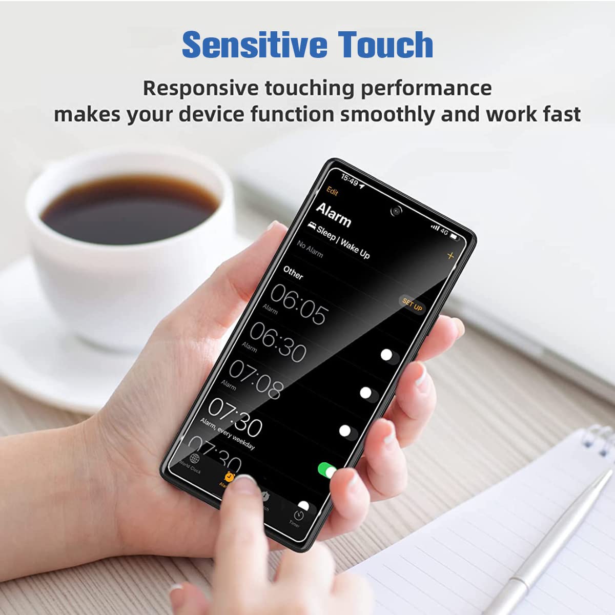 [4 Pack] Google Pixel 7 Screen Protector, HD Clear 9H Tempered Glass Scratch Resistant, Fingerprint Unlock,Full Coverage Easy To Install Bubble-Free For Google Pixel 7 (6.3 Inch)