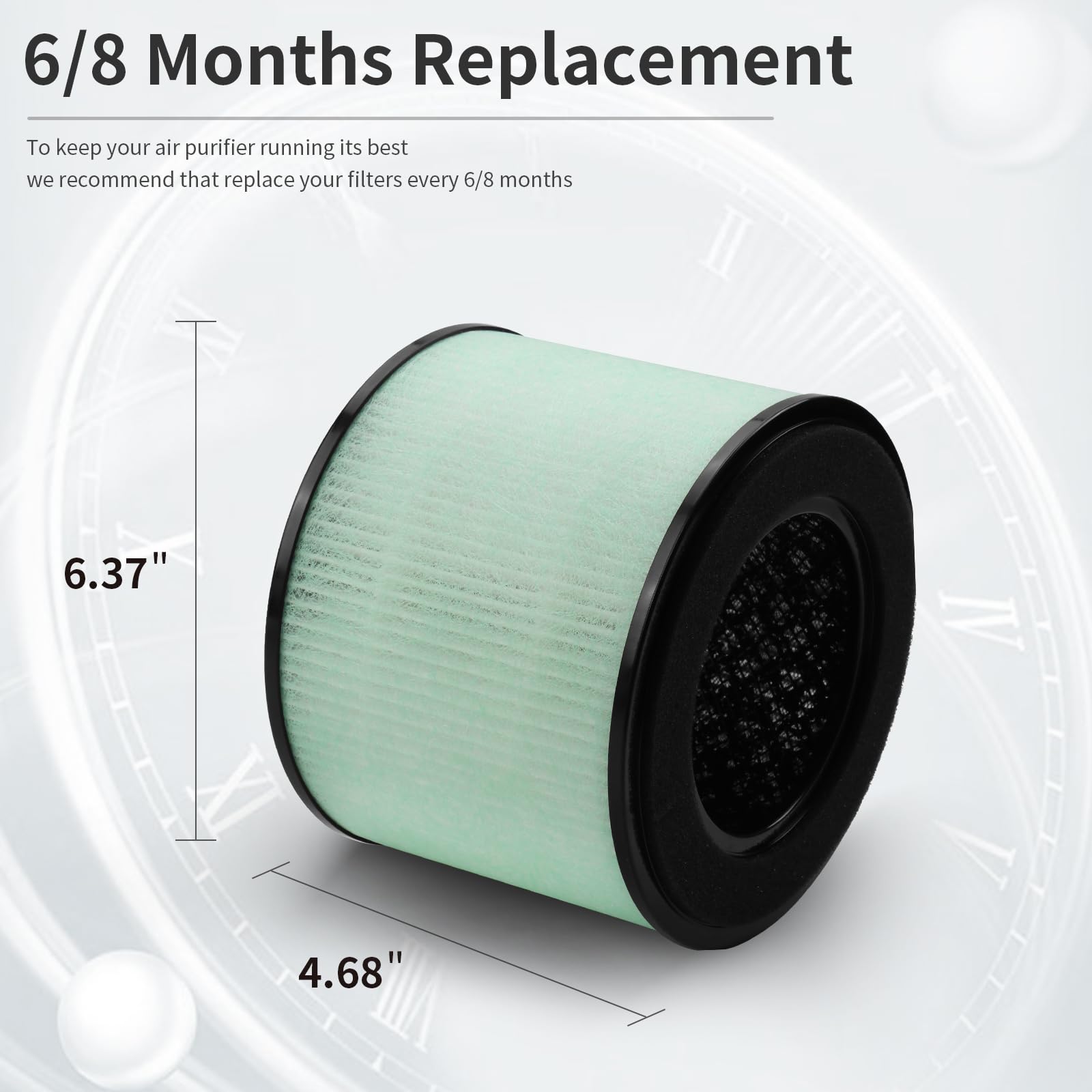 [4-Pack] SAKEGDY BS-08 HEPA Filter Replacement - Compatible with PARTU BS-08/ Clarifion AerClear Purifier- 3-IN-1 Filtration System Include Pre-filter, H13 True HEPA Filter & Activated Carbon Filter