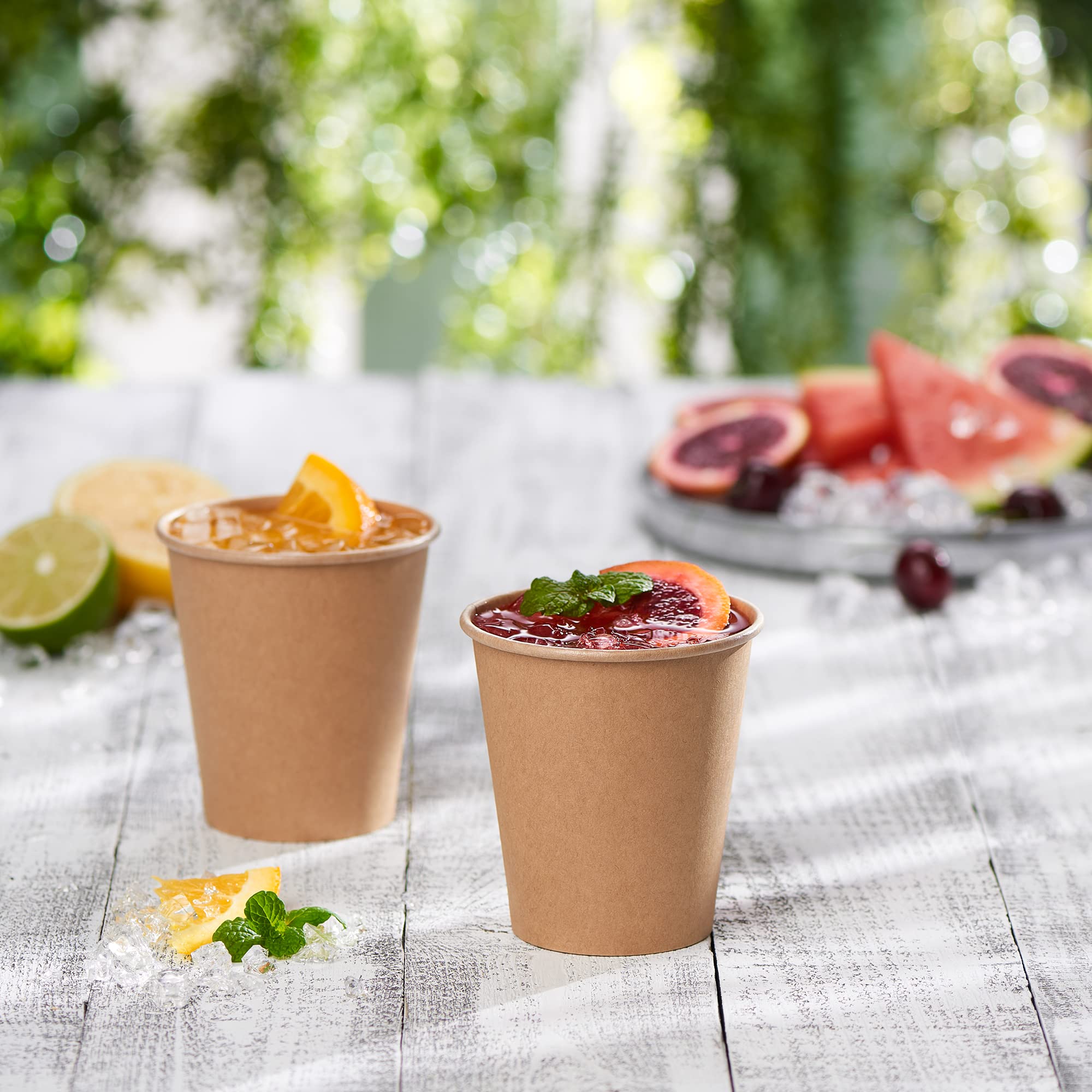 [25 Count] 10 oz. Eco-Friendly Biodegradable & Compostable Paper Coffee Hot Cups - PLA-Lined