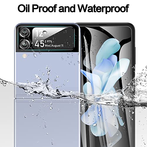 [2+2 Pack] YWXTW for Samsung Galaxy Z Flip 4 5G EPU Screen Protector + Camera Lens Protector Tempered Glass, Upgraded Ultra-Thin High Definition Clear Full Coverage Case Friendly
