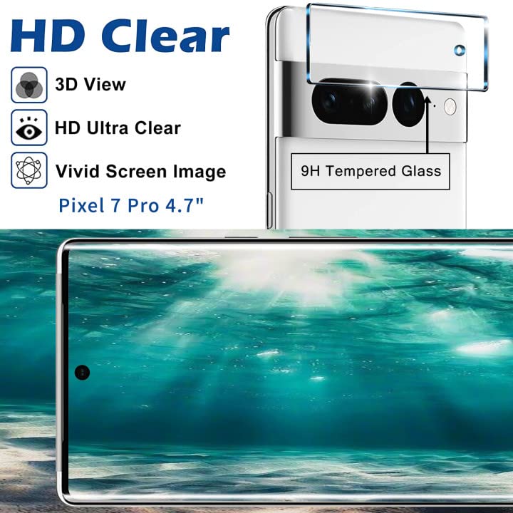 [2+2 Pack] for Google Pixel 7 Pro Screen Protector, 9H Tempered Glass, Ultrasonic Fingerprint, Google Pixel 7 Pro Glass Screen Protector 1
