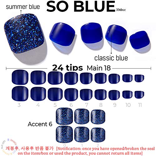 [DASHING DIVA -Toes]Magic Press SUPER SLIM Fit- Pedicure (2 Different Designs 24+24strips)SO BLUE+RED SHOES336/31bcc