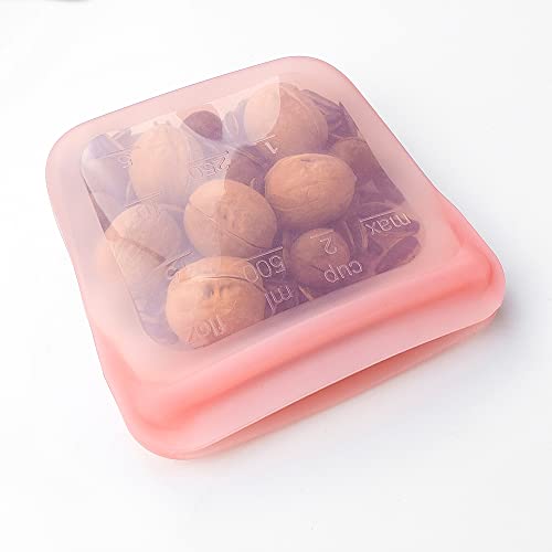 [5 Pack] Reusable Ziplock Bags Silicone Food Storage Containers | Microwave, Freezer & Dishwasher Safe | Meal Prep Containers Reusable Kitchen Locking Leak Proof Sealing Kitchen Gadgets (Multicolor)