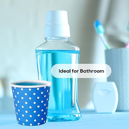 [600 Pack] 3 oz Paper Cups, Mouthwash Cups, Disposable Bathroom Cups, Cold Beverage Drinking Cup for Water Coolers, Party, Home and Office(Dots)