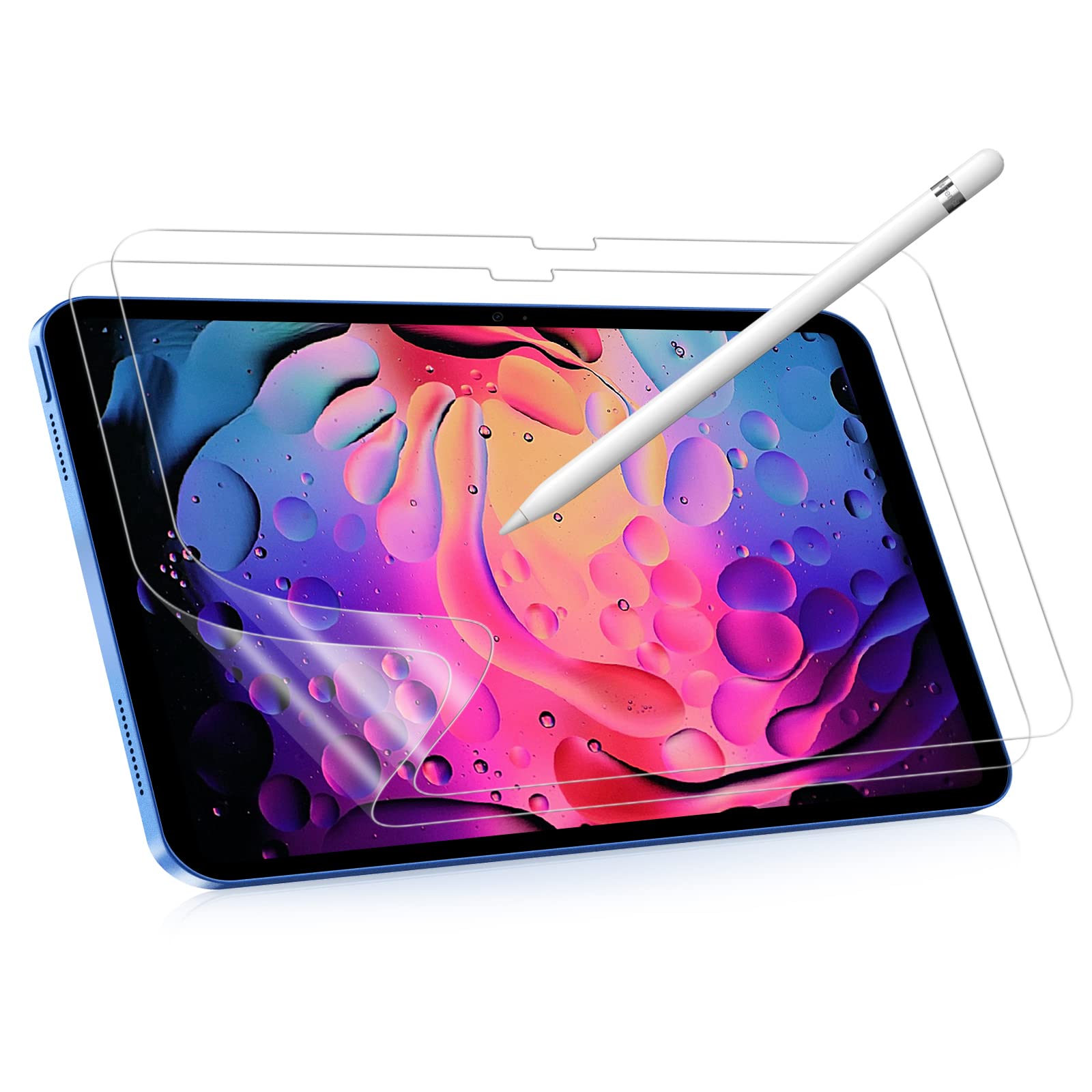 [2Pack] Paper Screen Protector Compatible with iPad 10th Generation 2022 10.9 inch, Anti Glare Matte Paper Screen Protector - Write, Draw & Sketch with Apple Pencil as Using on Paper