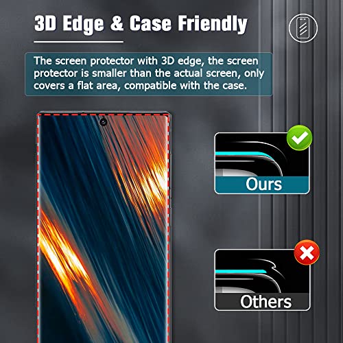 [2+2 Pack]Galaxy Note 10 Plus Screen Protector+Camera Lens Film,9H Tempered Glass,Ultrasonic Fingerprint Compatible, HD Clear,3D Curved Glass Screen Protector For Samsung Galaxy Note 10 Plus (6.8")