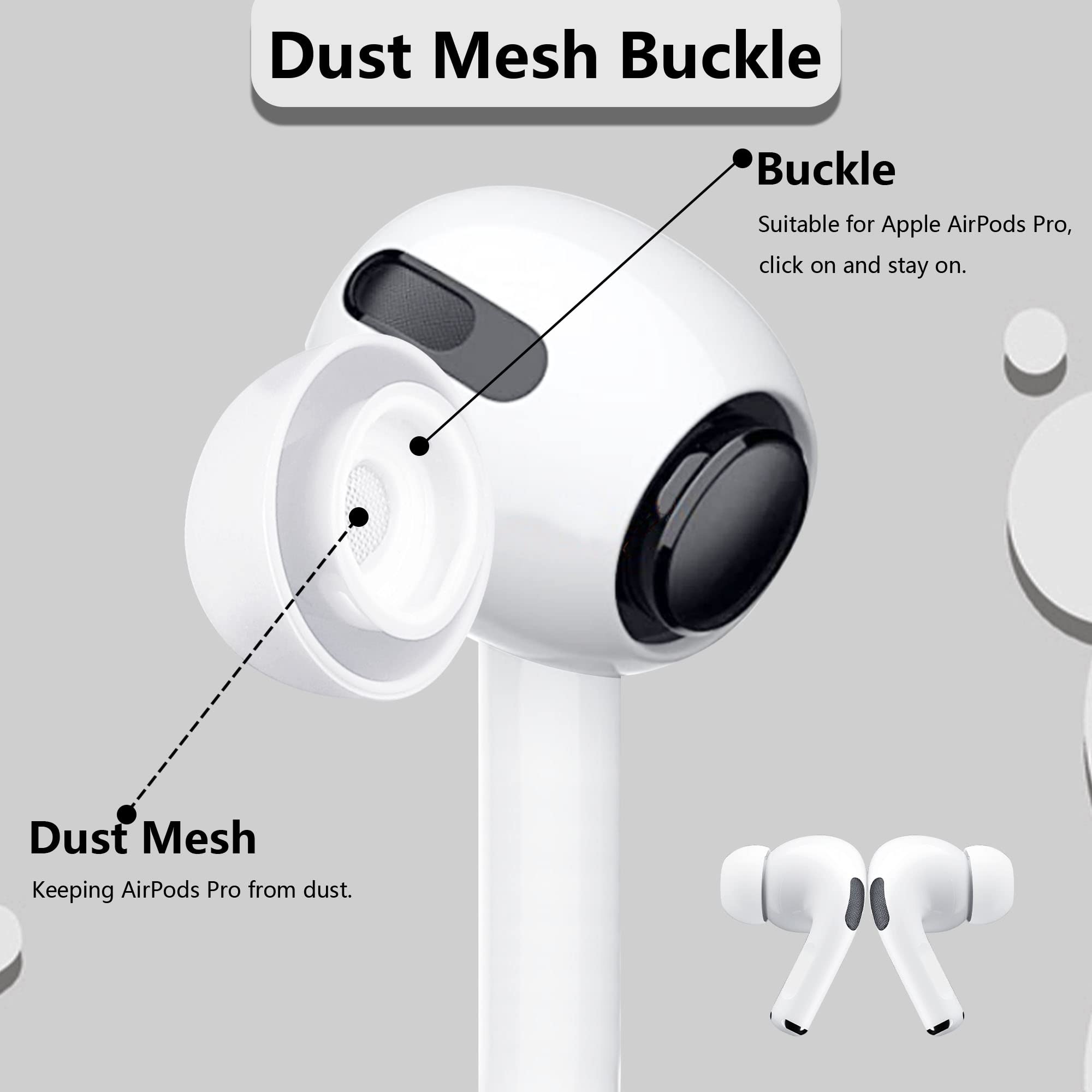 [3 Pairs] Gimane Replacement Ear Tips for AirPods Pro/AirPods Pro 2, Silicone Ear Bud Tips with [Portable Storage Box] [Noise Reduction Hole] Fit in The Charging Case, (White, S/M/L)
