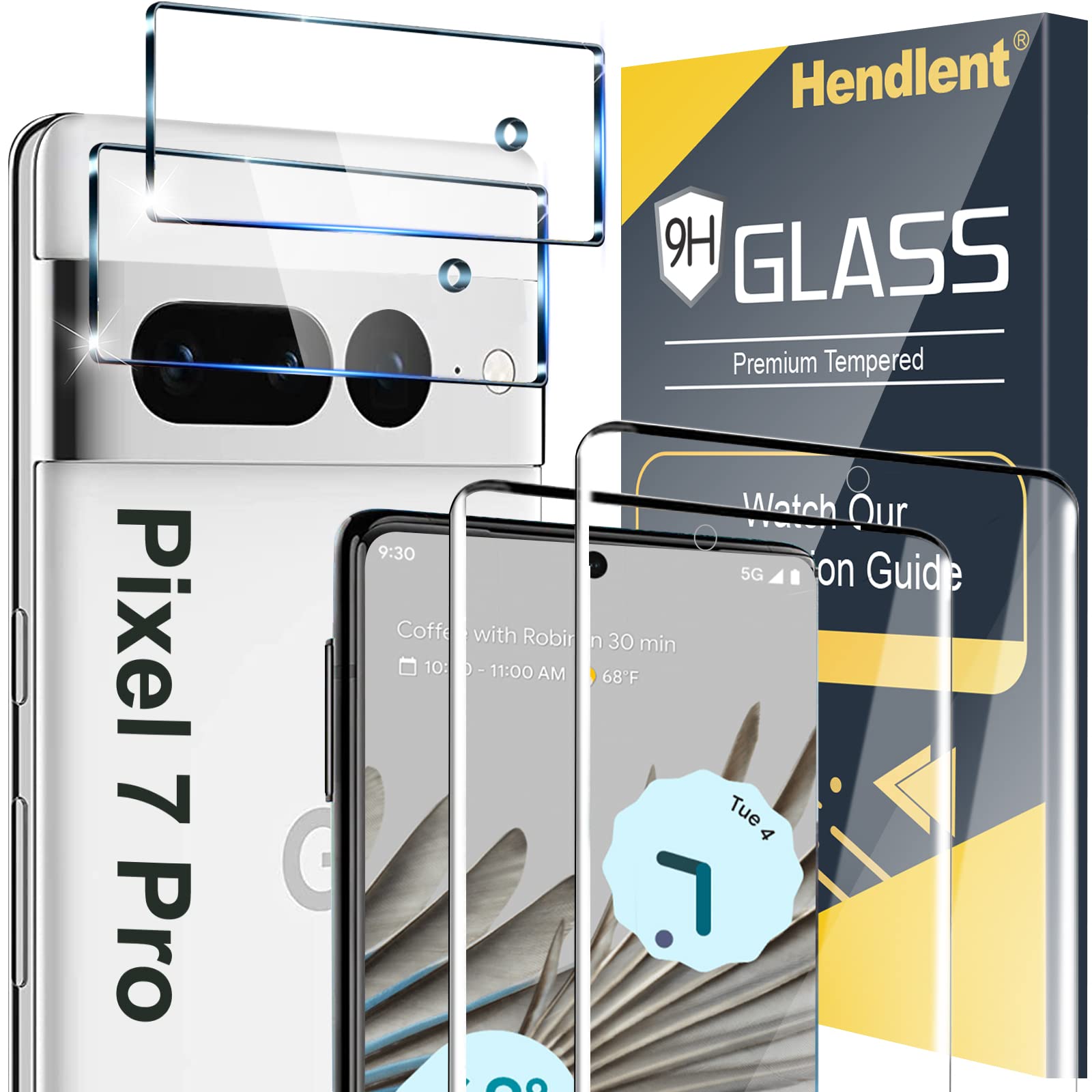 [2+2 Pack] for Google Pixel 7 Pro Screen Protector, 9H Tempered Glass, Ultrasonic Fingerprint, Google Pixel 7 Pro Glass Screen Protector 1