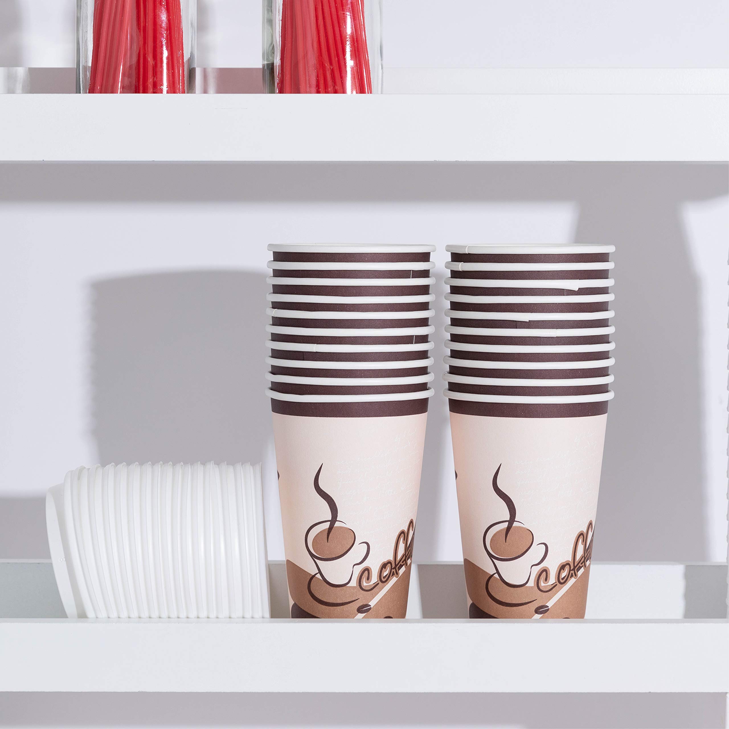 [20 Sets - 12 oz.] 12 Ounce Paper Hot Cups Disposable Coffee Cups With Lids