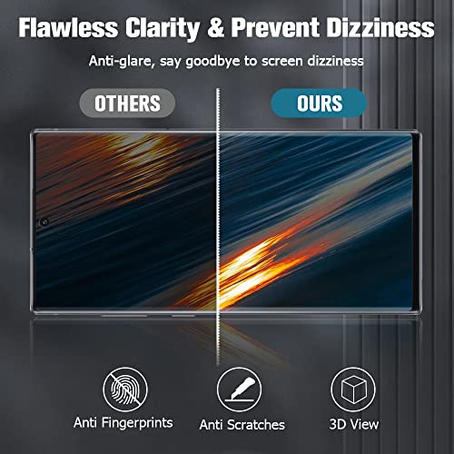 [2+2 Pack]Galaxy Note 10 Plus Screen Protector+Camera Lens Film,9H Tempered Glass,Ultrasonic Fingerprint Compatible, HD Clear,3D Curved Glass Screen Protector For Samsung Galaxy Note 10 Plus (6.8")
