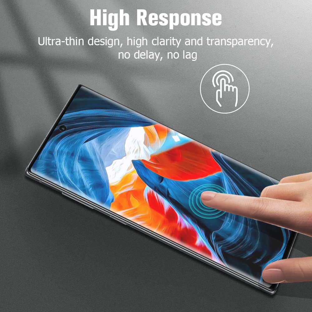 [2+2 Pack] for Samsung Galaxy S22 Ultra Screen Protector +Camera Lens, 9H Tempered Glass, Ultrasonic Fingerprint Compatible, Easy to install，HD Clear for S22 Ultra Tempered Glass