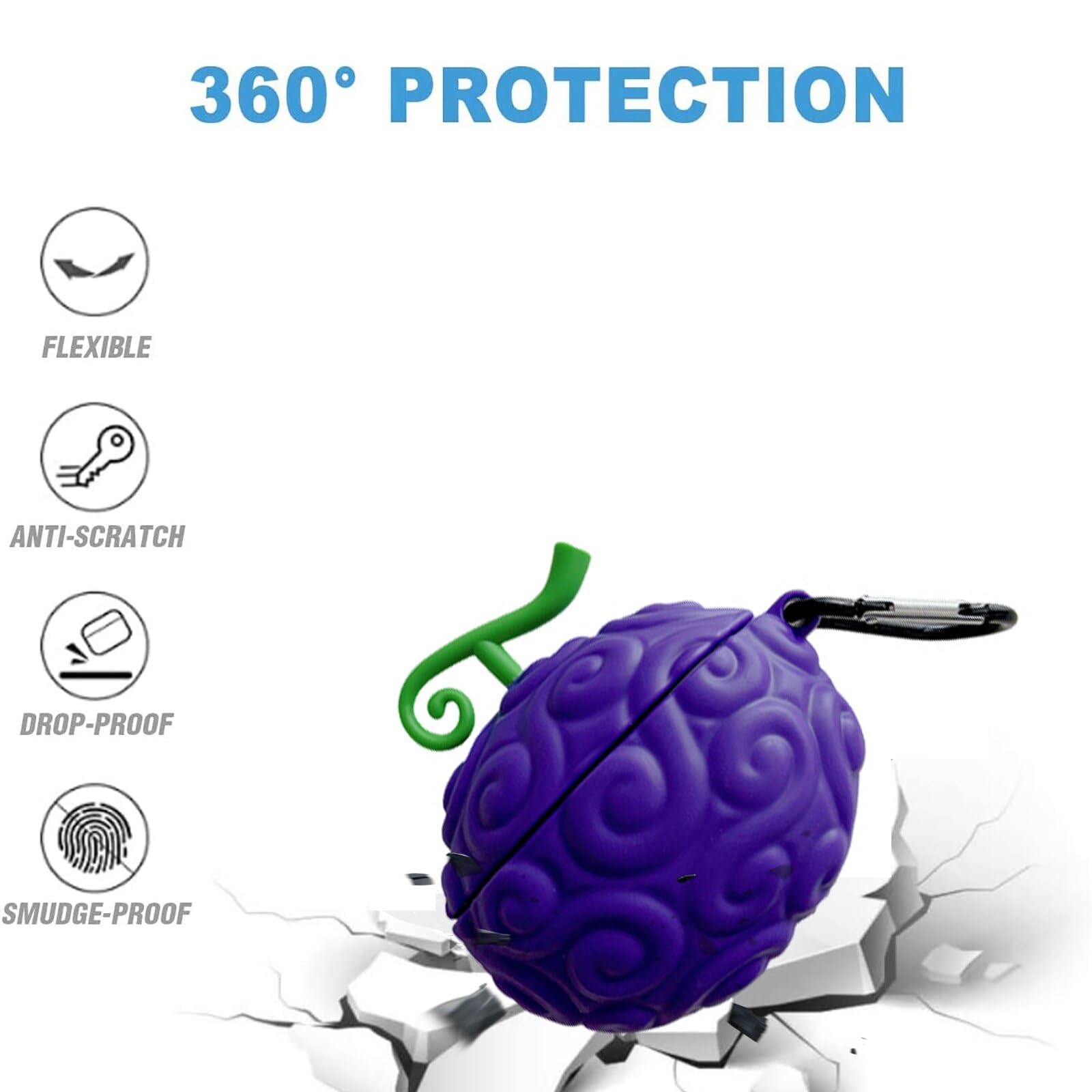 [3 in 1] Case Compatible with Sony WF-1000XM5 with Cleaning Pen, Soft Silicone Anime Cartoon Fruit Shockproof Protective Compatible with WF-1000XM5