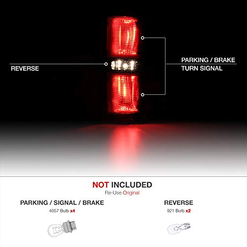 [For 2009-2014 Ford F150 Pickup Truck] Black Housing OE-Style SVT Raptor Tail Light Lamp Housing Assembly, Driver & Passenger Side