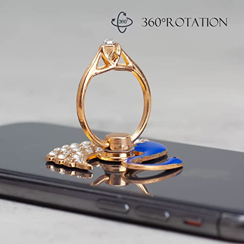 [2 Packs] Swan Glitter Bling Bling Phone Ring Holder, Sparkle Phone Ring Grip Artificial Diamond Stand,Rhinestone Cell Finger Ring for Phones,Pad