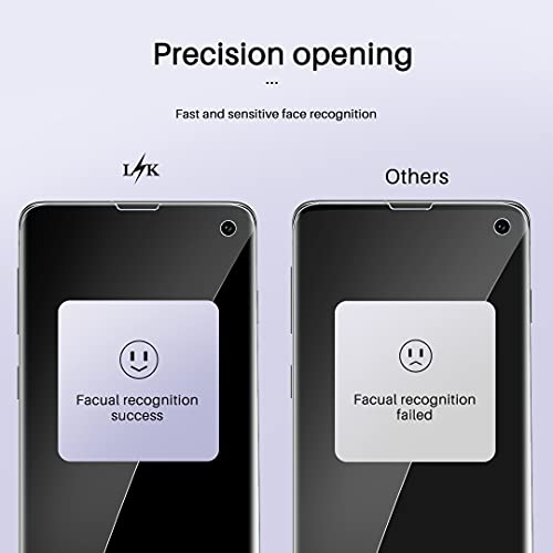 [2+2 Pack] LK Compatible for Samsung Galaxy S10 6.1inch, 2 Pack Flexible TPU Screen Protector and 2 Pack Camera Lens Protector [Ultrasonic Fingerprint Support] HD Clear Easy Installation