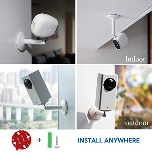 [3 Pack] KIWISMART Wall Mount Compatible with Ring Stick up Cam Wired/Battery and Ring Indoor Cam HD Securit Camera Metal Mount with 360 Degree Adjusable Mount (White)