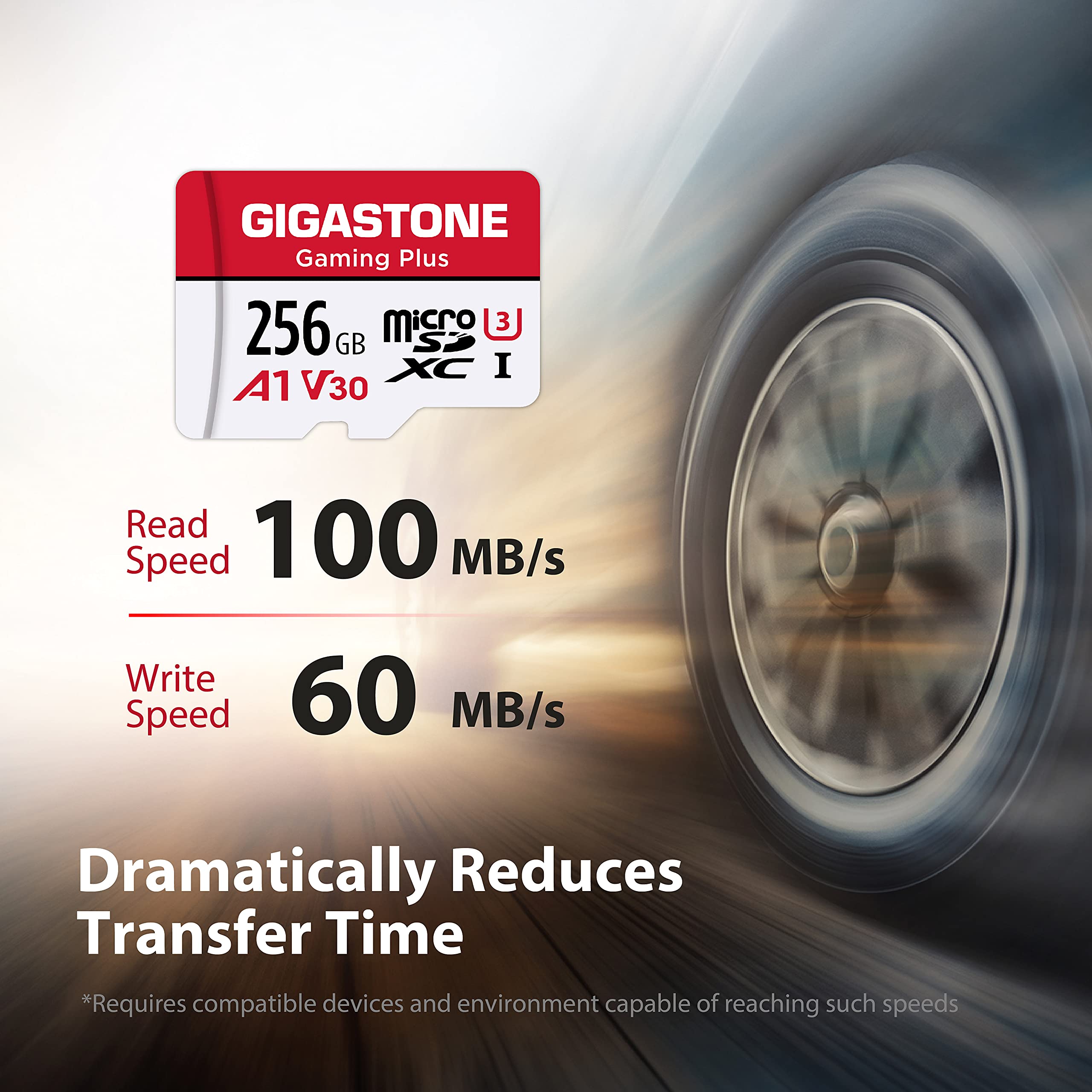 [Gigastone] 256GB Micro SD Card, Gaming Plus, MicroSDXC Memory Card for Nintendo-Switch, Steam Deck, 4K Video Recording, UHS-I A1 U3 V30 C10, up to 100MB/s, with Adapter