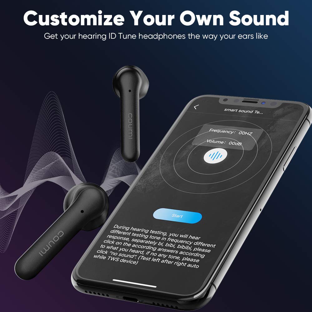 [2021 Upgraded]Wireless Earbuds Bluetooth 5.0 Earphones 4 Mics ENC Noise Cancelling for Call,Hi-Fi Stereo Sports Earbuds,IPX7 Waterproof,32 Hrs Playback Wireless Charging for iPhone and Android,Black