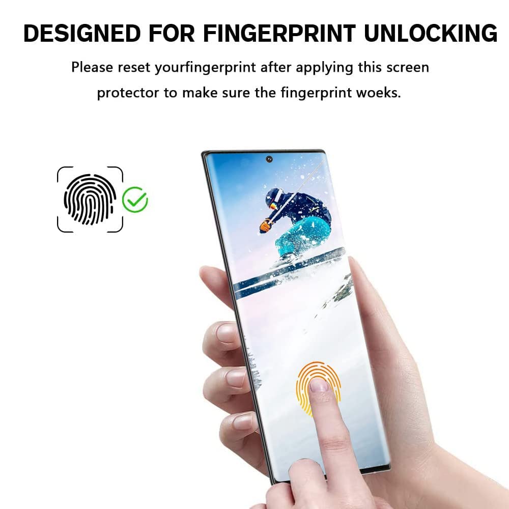 [2+2 Pack] (6.9Inch) screen protector, 9H Tempered Glass, Fingerprint Unlock, 3D Curved, HD Clear Scratch Resistant for Samsung Galaxy Note 20 ultra 5G Glass screen protector