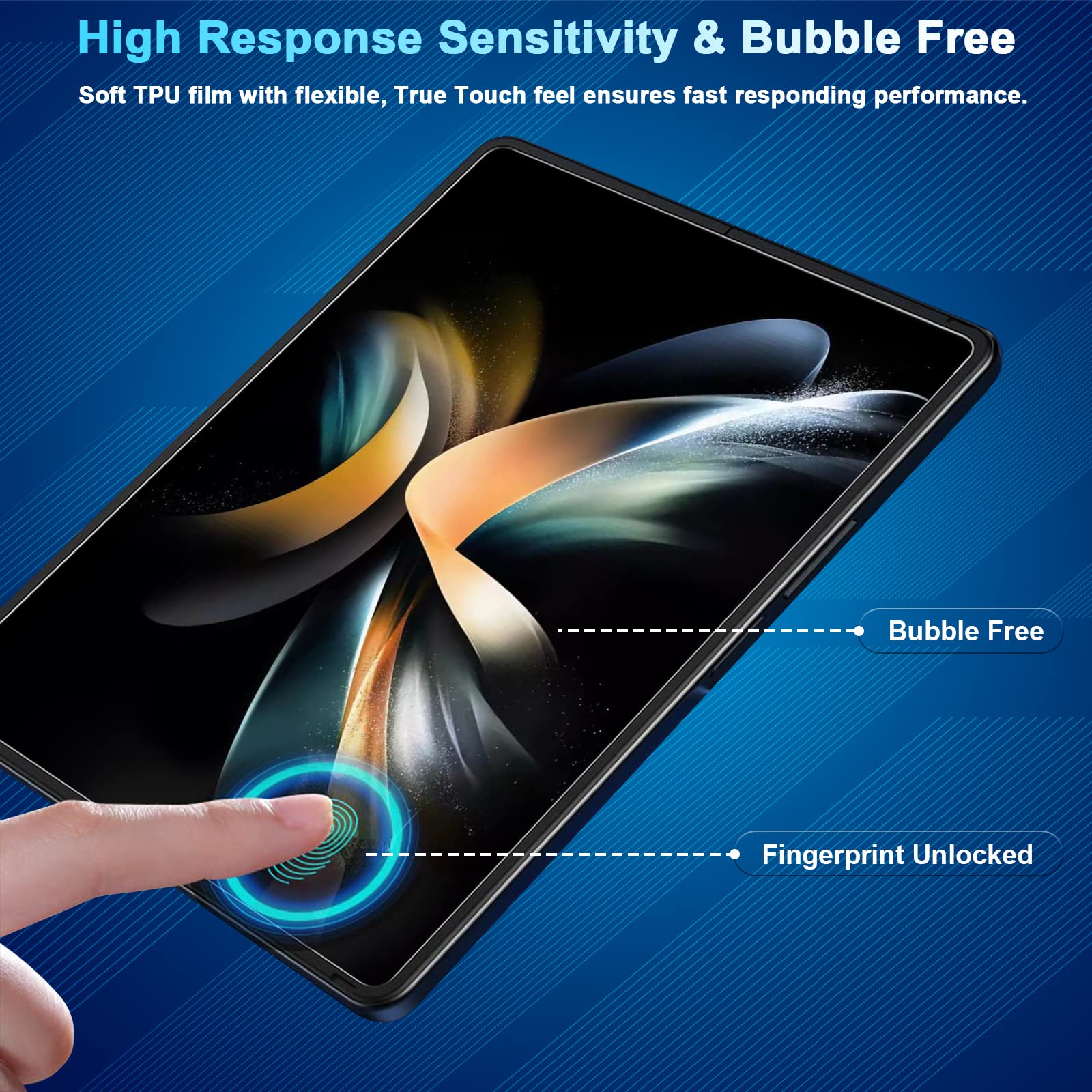 [2Set 8PCS] Galaxy Z Fold 4 Screen Protector, Inside TPU Film + Full Covered Outer + Back Cover Screen Protector, High Clarity, Anti-Shatter, Bubble Free for Samsung Z Fold 4 5G Screen Protector