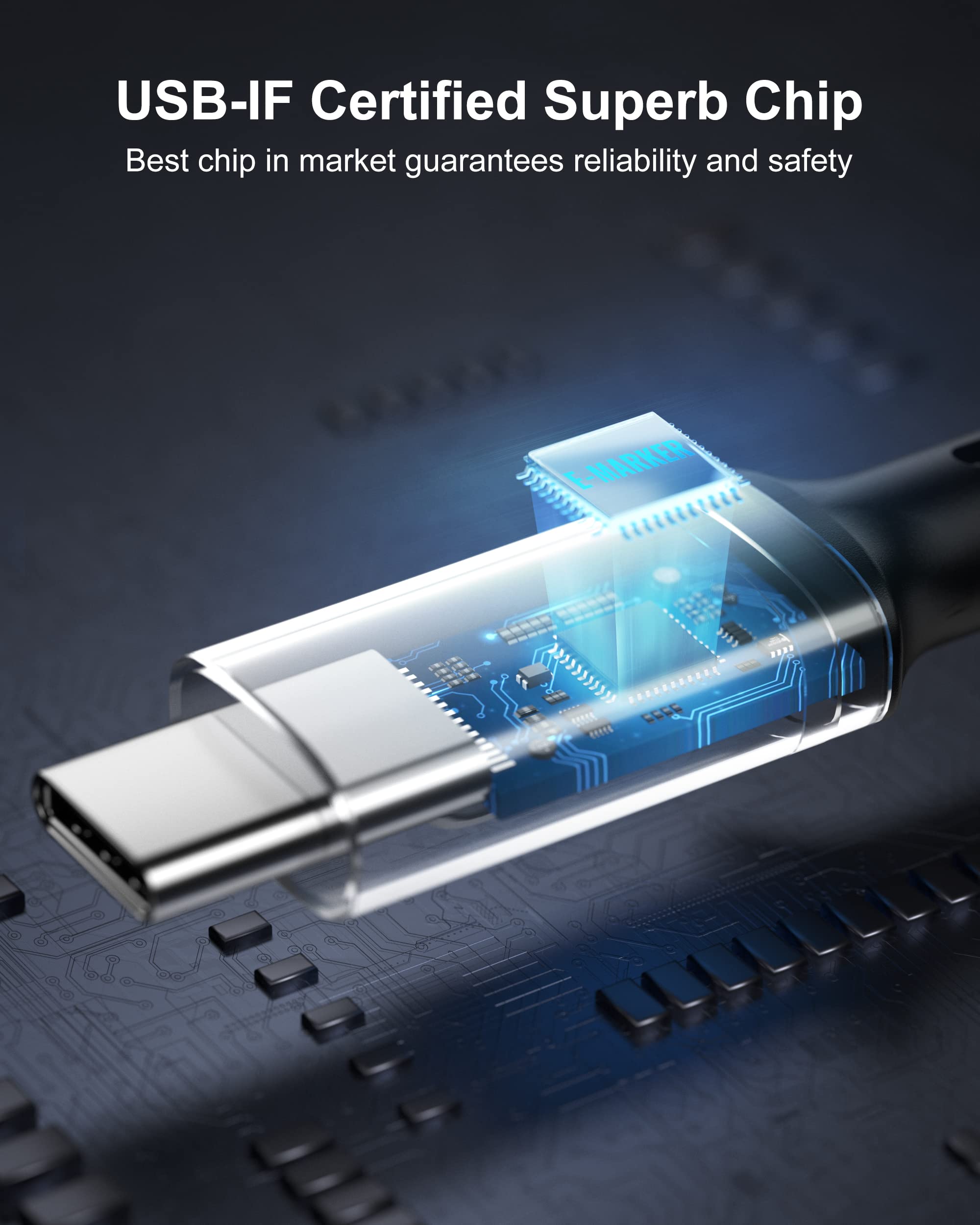 [6ft] Right Angle USB4 Compatible with Thunderbolt 4 Cable, SAILLIN 90 Degree USB4 Cable 40Gbps with 100W Charging, 5K@60Hz or Dual 4K Video for Thunderbolt 3/MacBook Pro/Apple Studio Display/eGPU