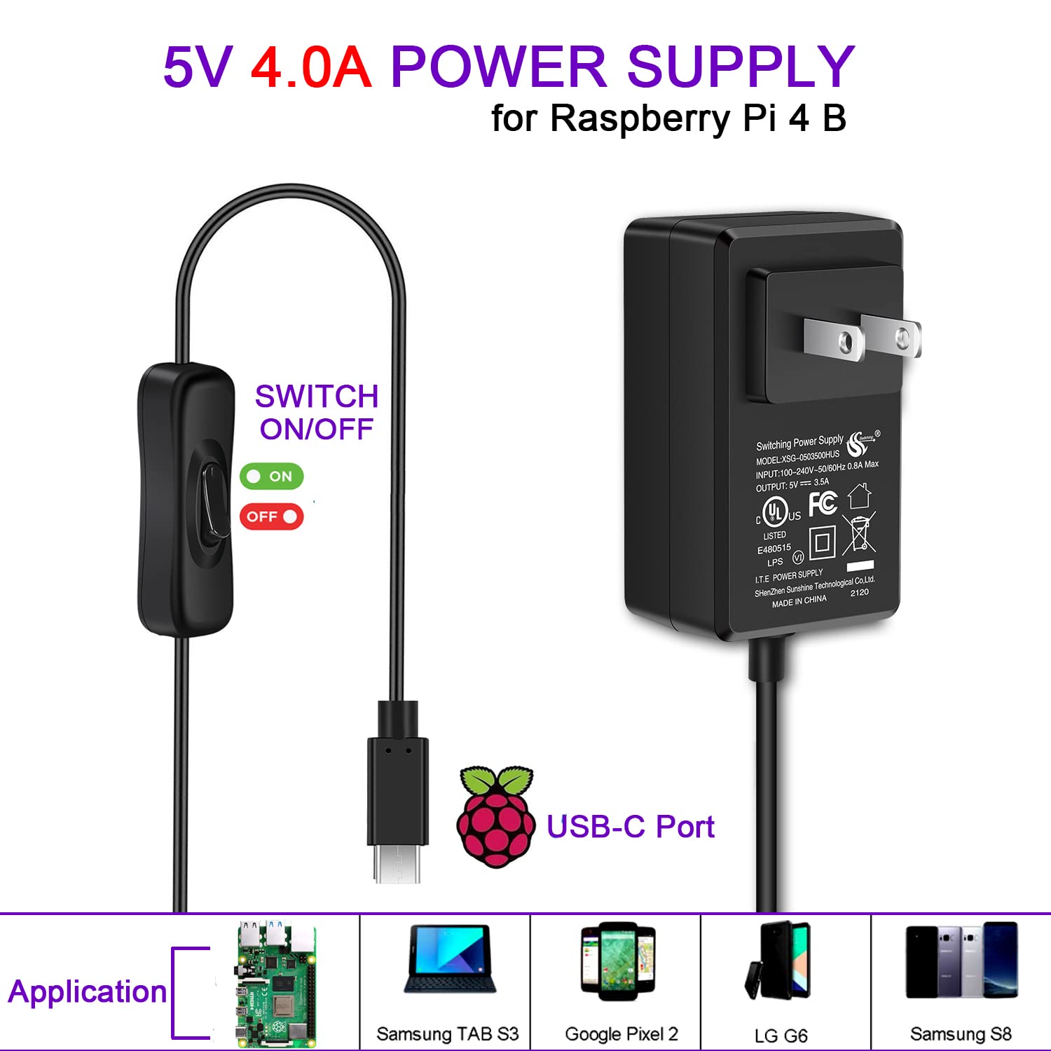[20W 5V 4A] Raspberry Pi 4 Case, iUniker 20W 5V 4A USB C Raspberry Pi 4 Power Supply with Switch Heatsink 40mm Cooling Fan, 32GB Card, Card Reader, 4K Hdmi Cable for Pi 4 8gb/4gb/2gb