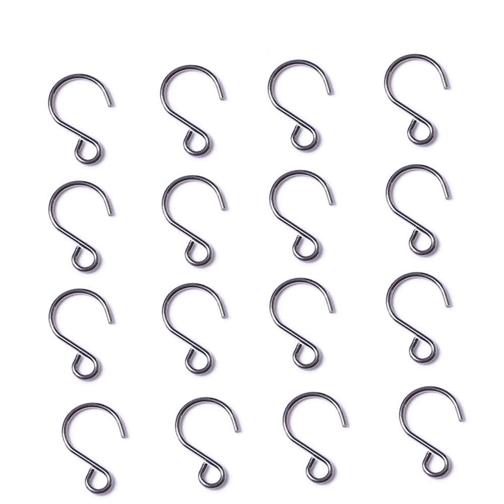 [80 Pack] Crystal Bead Curtain S Shape Hook 25mm Mini Stainless Steel Wire Hook DIY Jewelry Accessories Tiny Ornament Hooks for Sun Catcher Glass Ball Chandelier Pendant Christmas Tree Baubles
