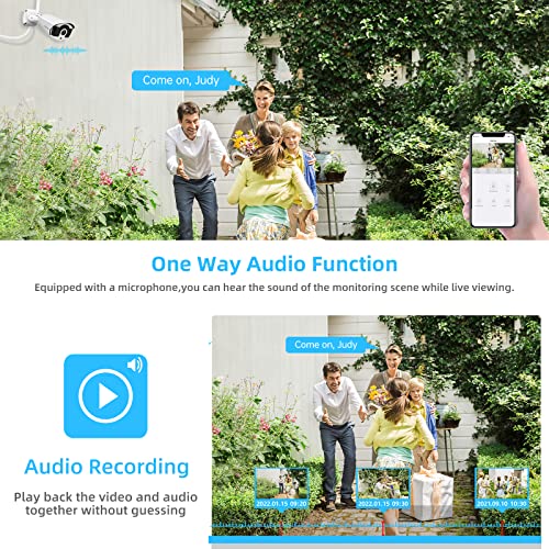 [5MP, 2TB Hard Drive] Wireless Security Cameras System Outdoor, 5MP H.265+ 10CH NVR Surviellance Kit,Motion/Human Detection,and Alert,Loca and Remote Access,IP67 Weatherproof, Pre-Install 2TB HDD