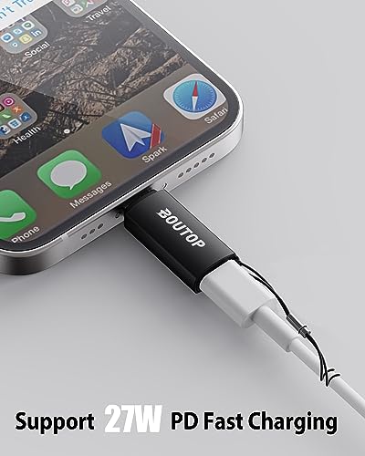 [Apple MFi Certified] USB C to Lightning Adapter Support 18W PD Fast Charging Compatible with iPhone iPad (2 Pack Black)
