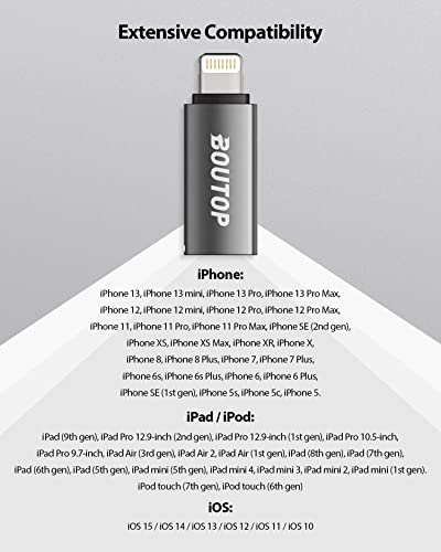 [Apple MFi Certified] USB C to Lightning Adapter Support 27W PD Fast Charging Compatible with iPhone iPad iPod (2 Pack)