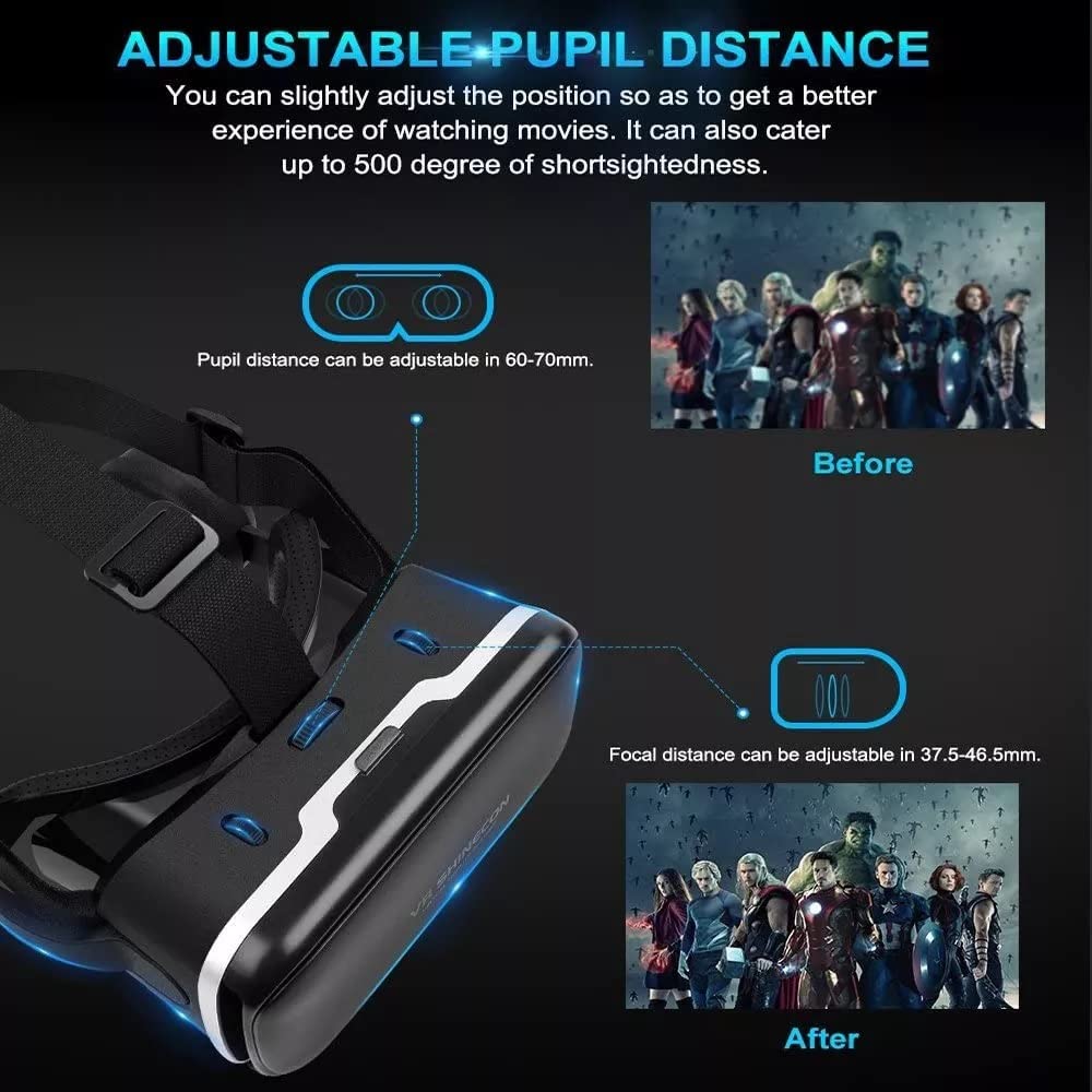 [ABASTO] - VRshinecon Headset with Remote Control 3D Glasses Virtual Reality Headset for Games & 3D Movies VR Eye Care System for iPhone- Stay in Trend Discovered The New metaverse