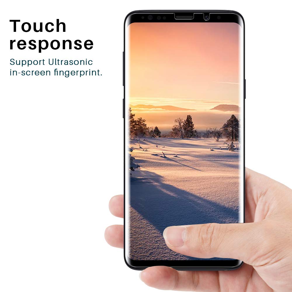 [2+3 Pack] LϟK Designed for Samsung Galaxy S9 Plus, 2 Pack Flexible TPU Screen Protector and 3 Pack Camera Lens Protector Locate Tool Precise Alignment Full Coverage, Case Friendly