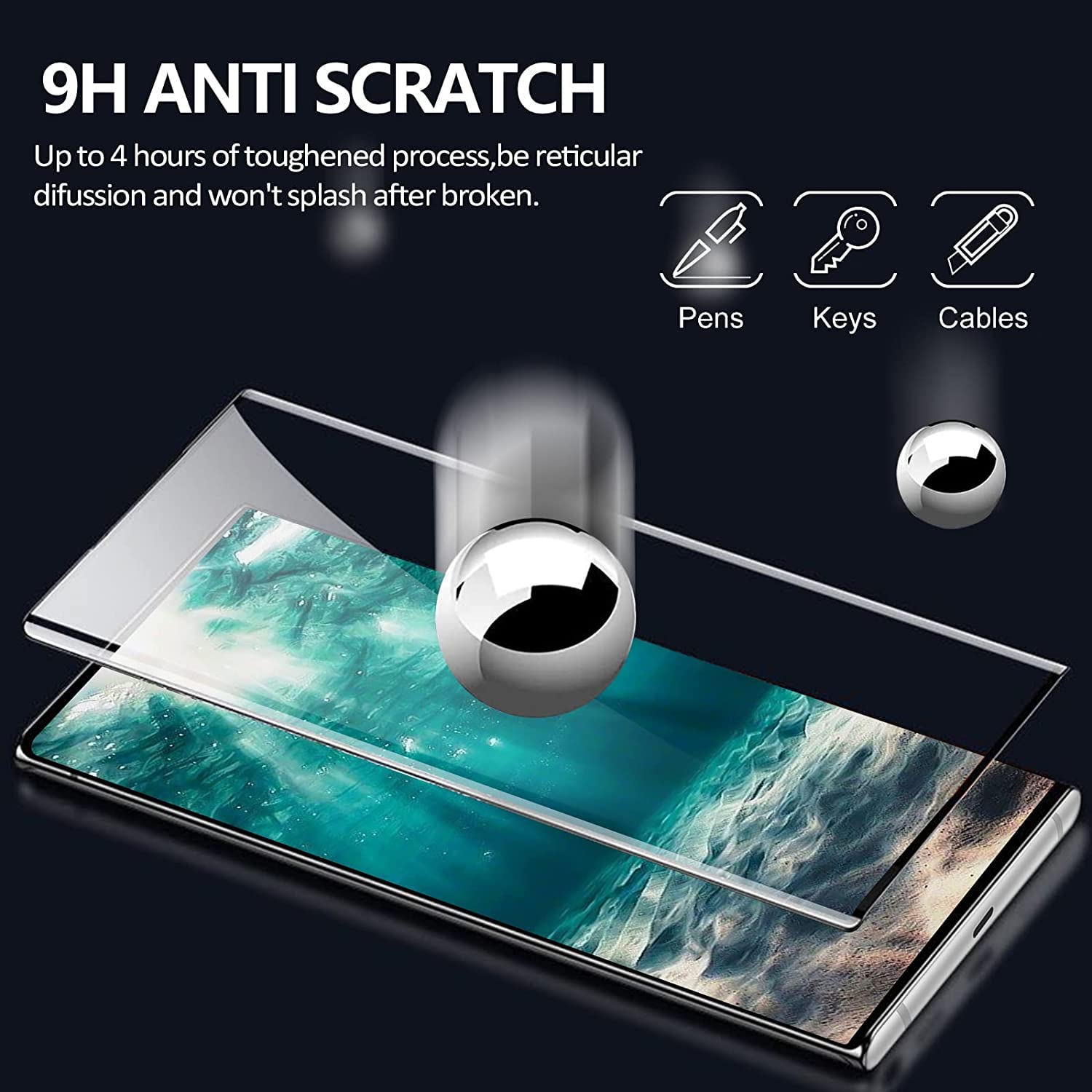 [2+2 Pack] Galaxy Note 10 Plus Screen Protector,9H Tempered Glass, Ultrasonic Fingerprint Compatible, HD Clear,Bubble-Free,3D Curved for Samsung Note10 Plus 5G Glass Screen Protector