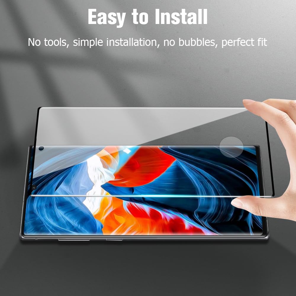 [2+2 Pack] for Samsung Galaxy S22 Ultra Screen Protector +Camera Lens, 9H Tempered Glass, Ultrasonic Fingerprint Compatible, Easy to install，HD Clear for S22 Ultra Tempered Glass